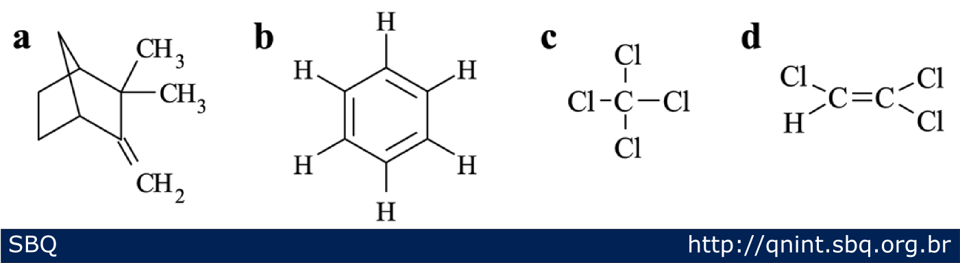 Figura 2: Representação da estrutura molecular planar do canfeno (a ...